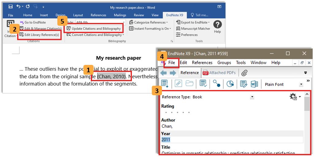 Using EndNote With Word EndNote Research Guides At University 