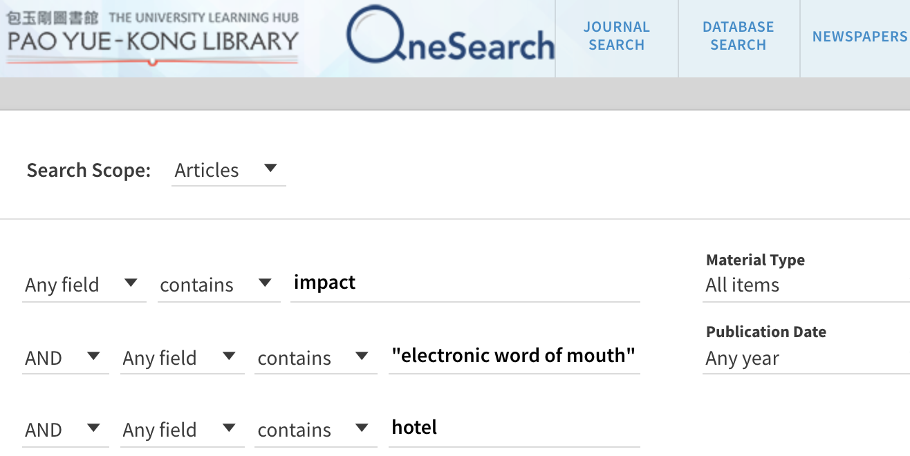 Build a Search Statement - Hotel and Tourism Management - Guides ...