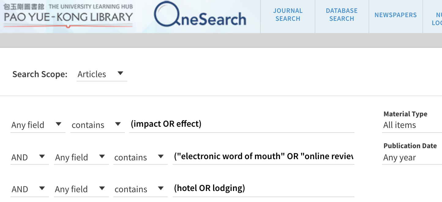 Build a Search Statement - Hotel and Tourism Management - Guides ...