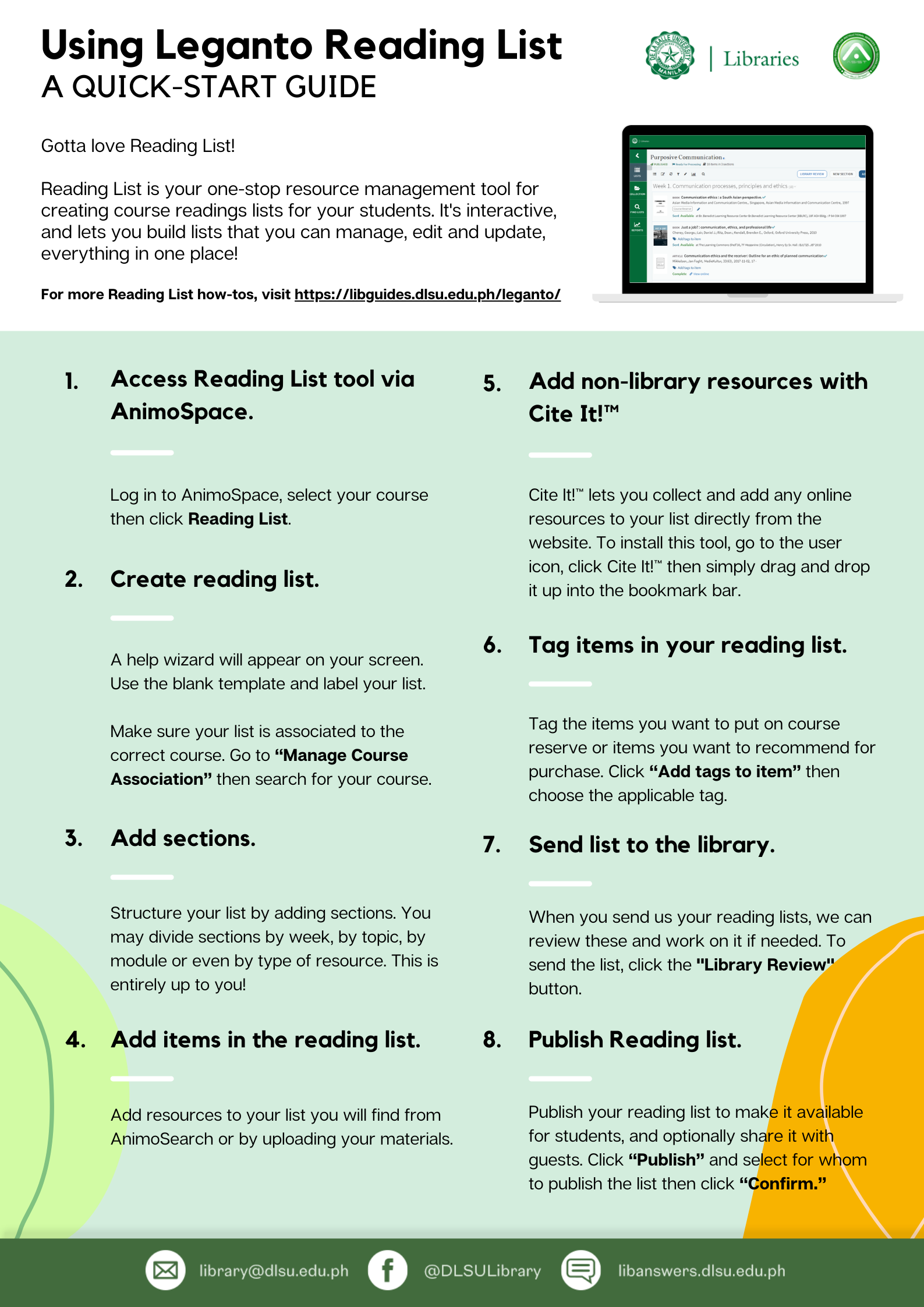 Quick Start Guide - Reading List (Leganto) : Guide for Instructors ...
