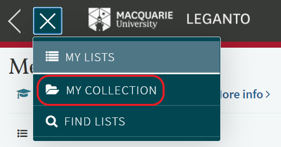 Using 'My Collection' - Leganto Reading Lists for Students - Subject ...