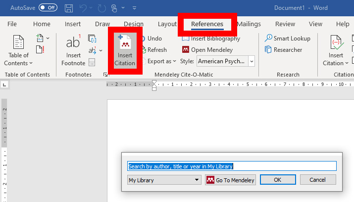 Adding Citations To Your Documents Windows Mendeley Referencing Software Guides At 