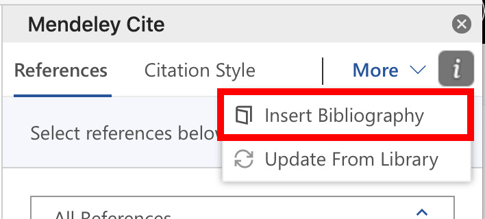 References In Word Documents Mendeley Referencing Software Library 