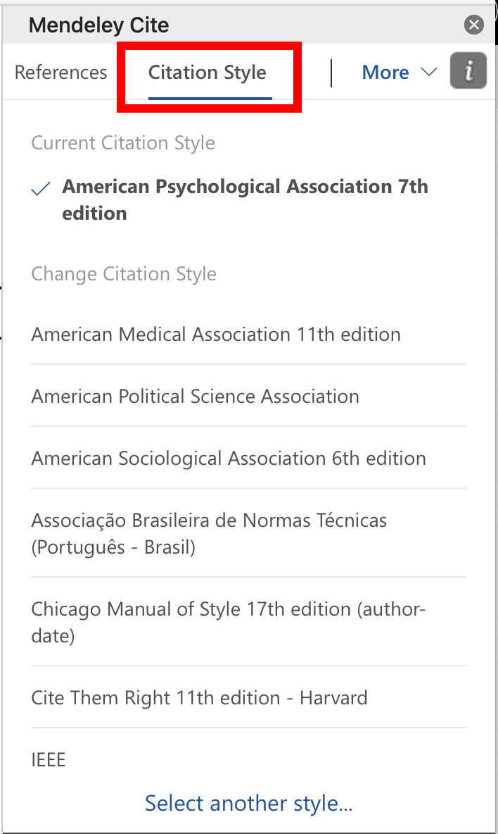 References In Word Documents Mendeley Referencing Software Library