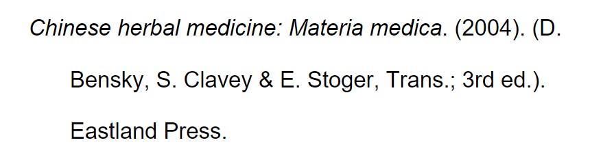 Referencing - Chinese Medicine - LibGuides at Endeavour College of ...