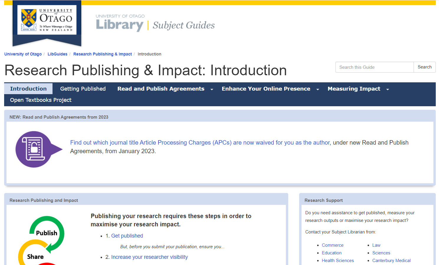 Library Support for Impact - University of Otago Research Impact Guide - LibGuides at University ...