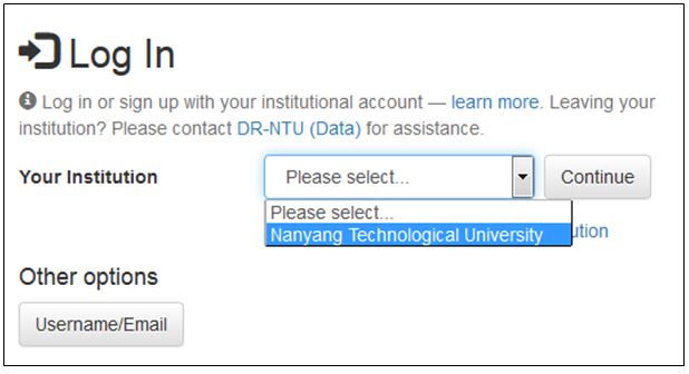 Institutional Log In - DR-NTU (Data) User Guides and Policies ...