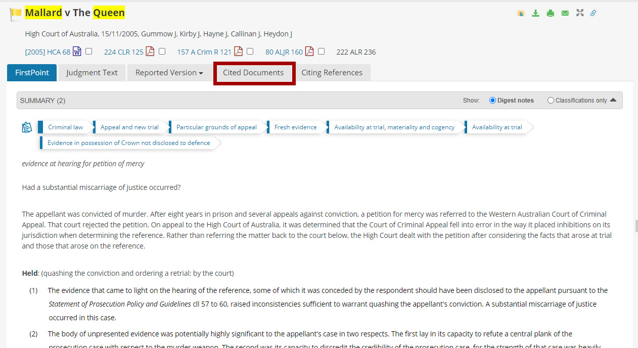 Judicially considered cases - Legal research guide: Criminal Law ...