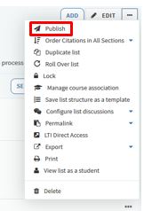 STEP 3: Send to Library and Publish - Reading Lists @RMIT - All guides at RMIT University