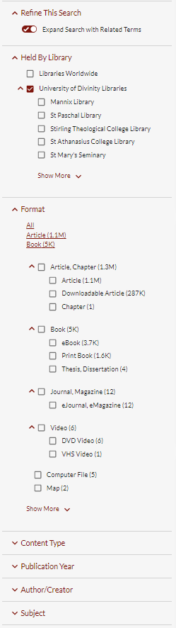Searching - Library Hub Guide - LibGuides at University of Divinity Library