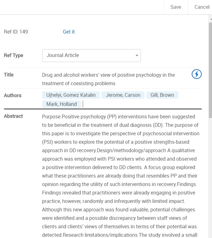 Step 3: Organising References - RefWorks (Citation management tool ...
