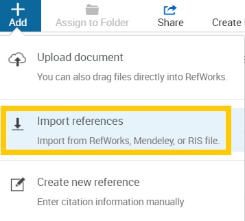 Step 2: Importing References to RefWorks - RefWorks (Citation ...