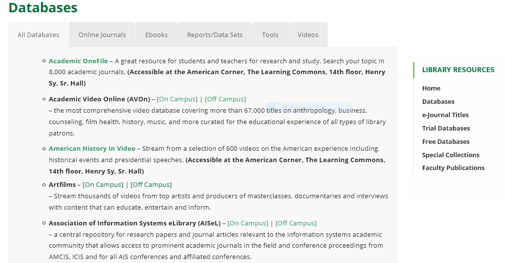 How can I access electronic databases off campus? - DLSU Libraries ...