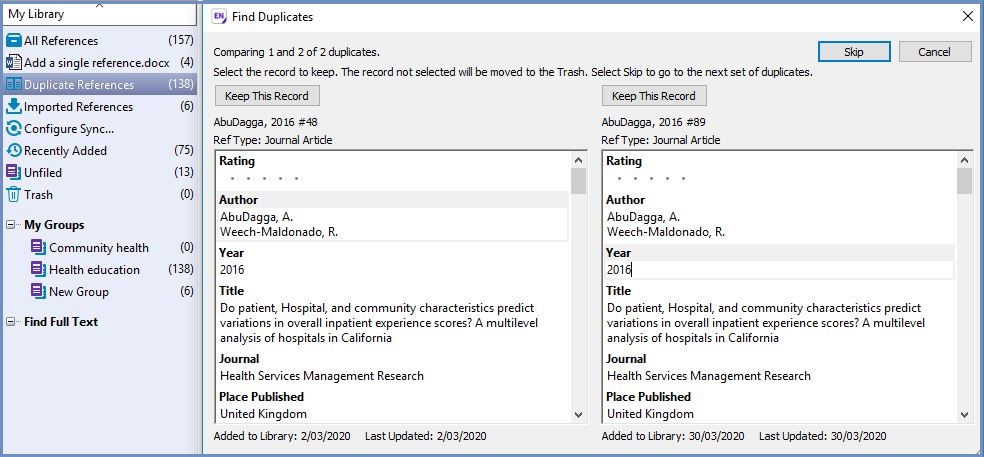 Removing Duplicates EndNote LibGuides At Lismore Base Hospital Library