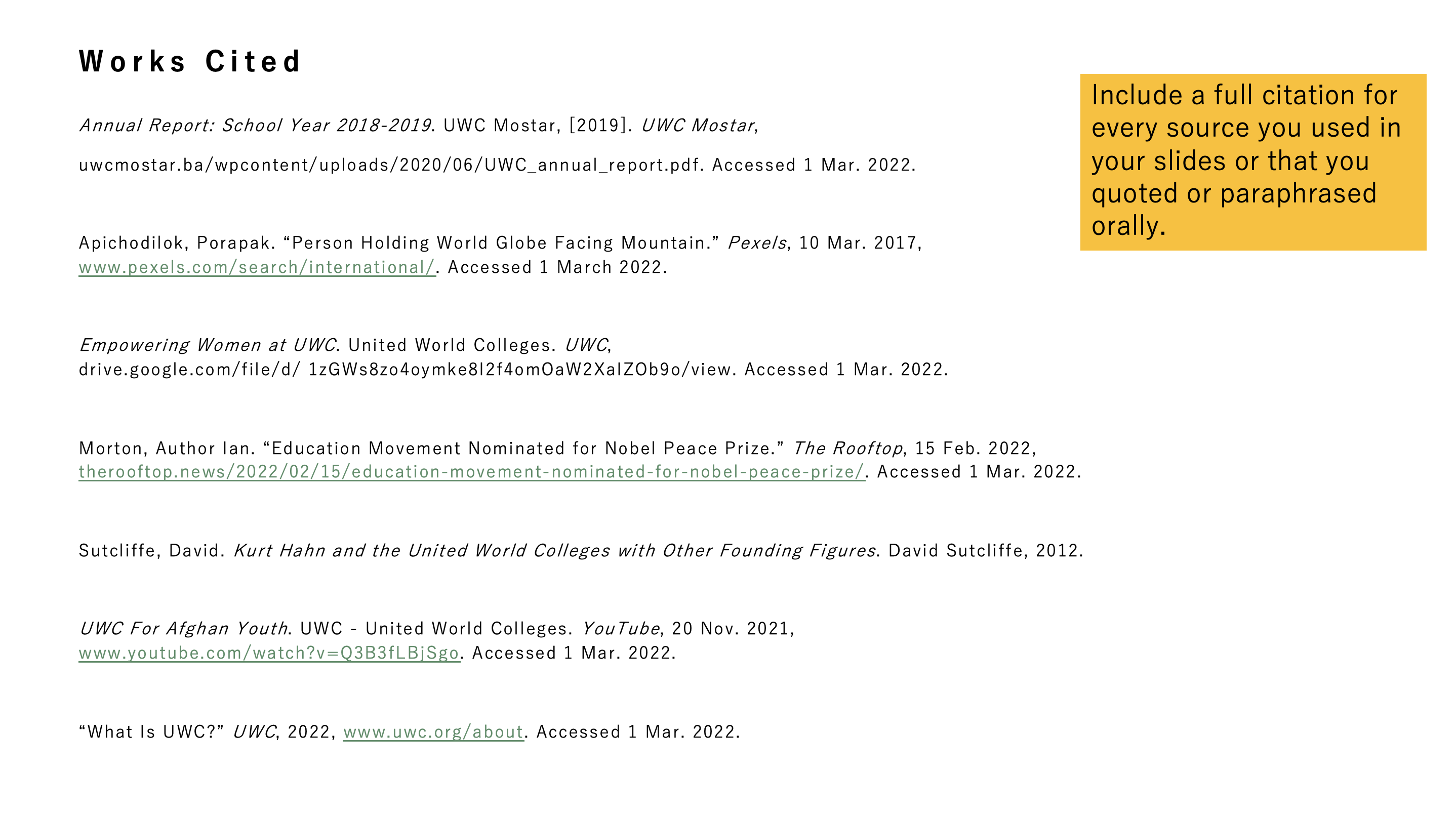 Citation In PowerPoint Presentations Citation Guide MLA LibGuides 