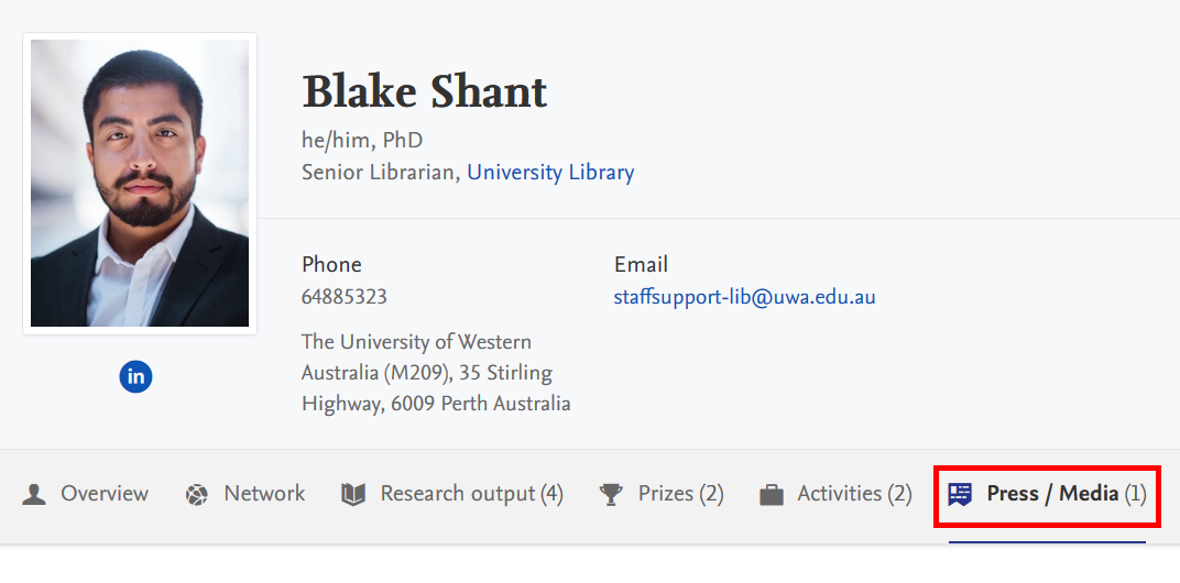 Press and Media - UWA Profiles and Research Repository Support ...