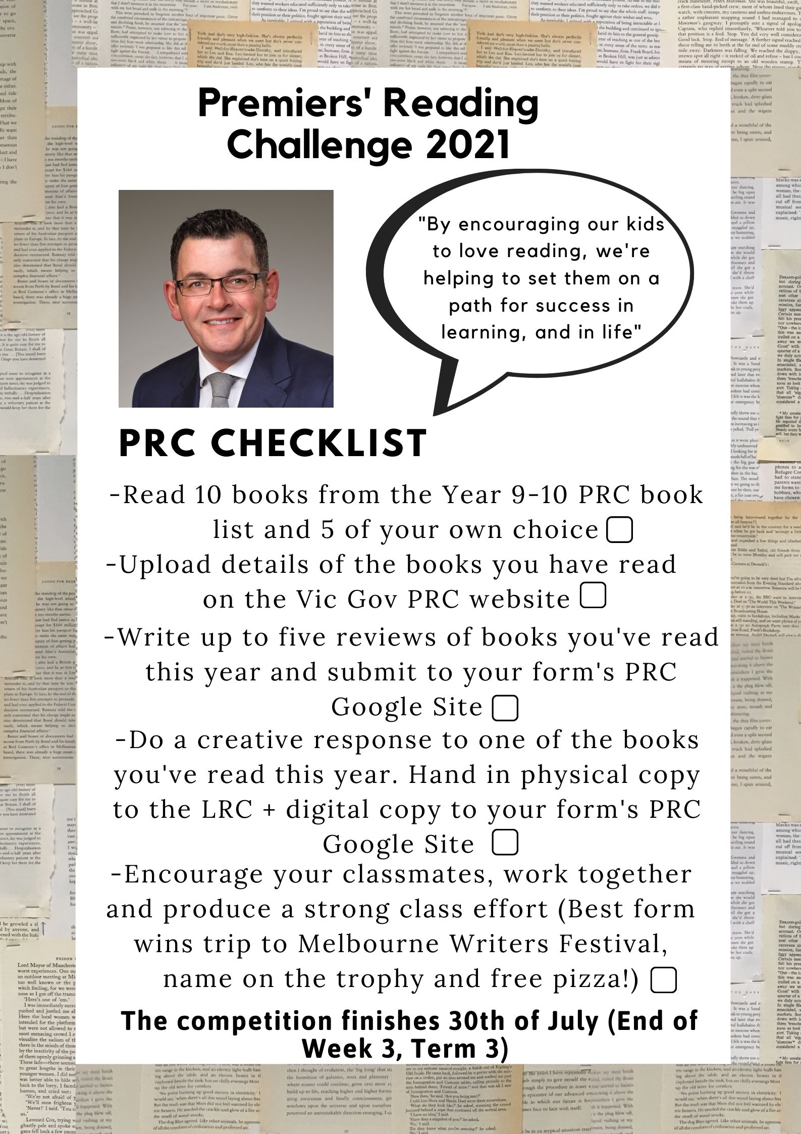 Premier's Reading Challenge - Learning Resource Centre - LibGuides at The Mac.Robertson Girls ...