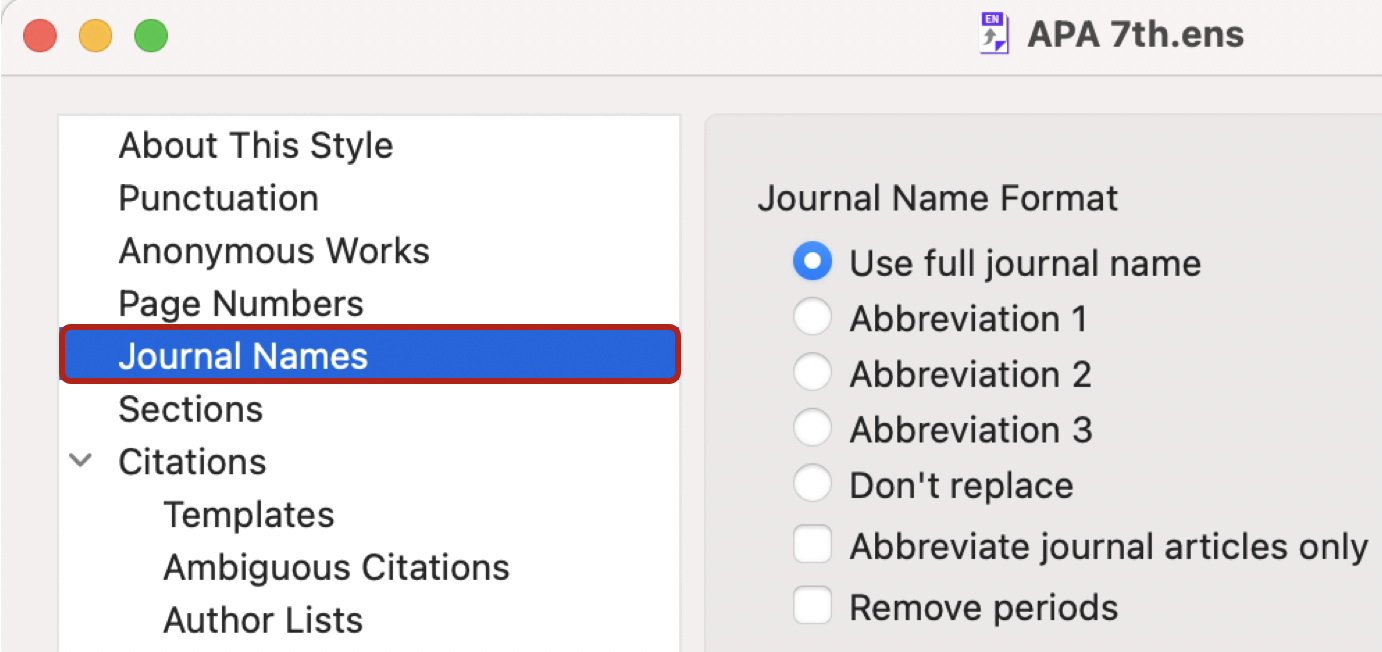 Term Lists Abbreviating Journal Titles EndNote 20 For Mac Subject