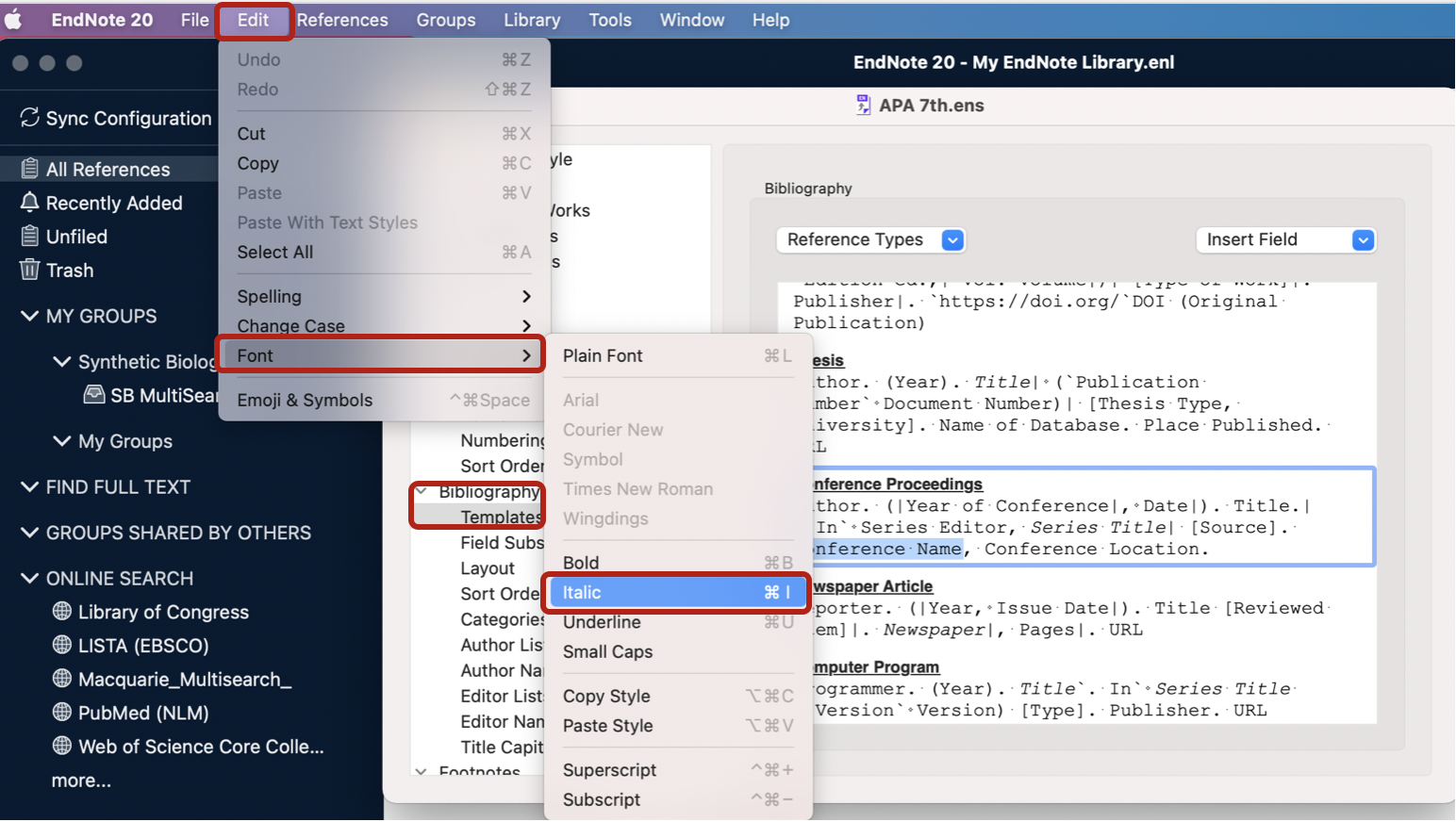 Modify An EndNote Output Style EndNote 20 For Mac Subject And 