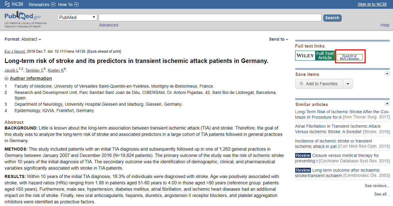 How do I access the full text of journal articles from PubMed ...