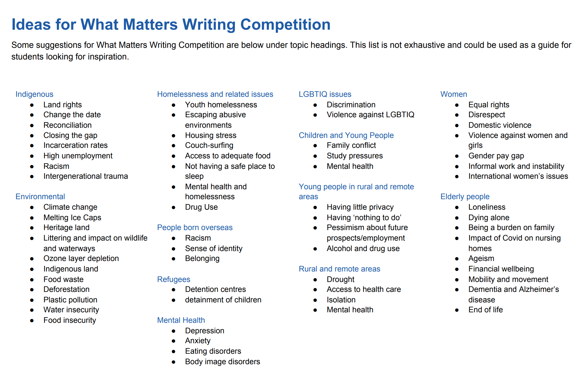 Home - What Matters? - LibGuides at Saint Ignatius’ College Riverview
