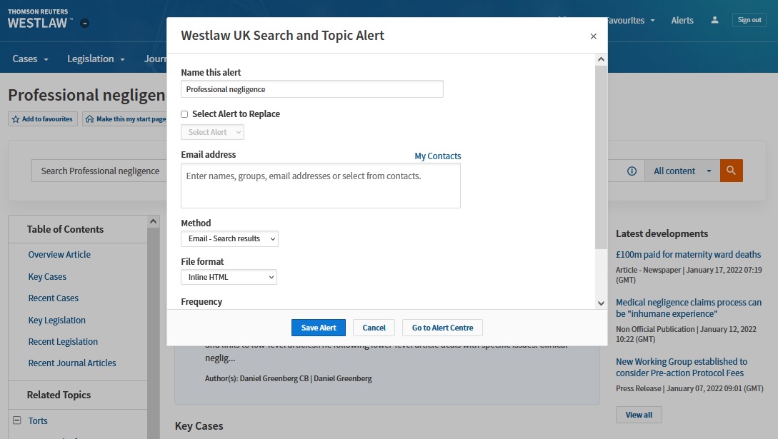 Lawtel - How to Set Up Current Awareness Services in Law Databases ...