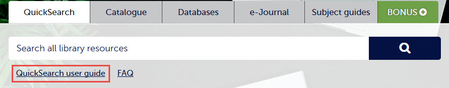 Search and refine results - QuickSearch userguide - Subject Guides at ...