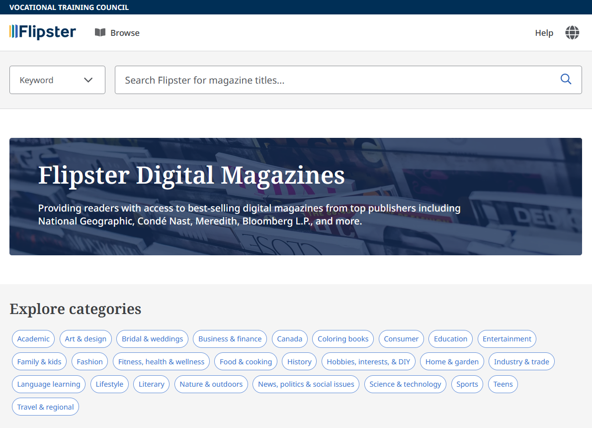 Flipster - E-Resources - LibGuides at Institute of Vocational Education