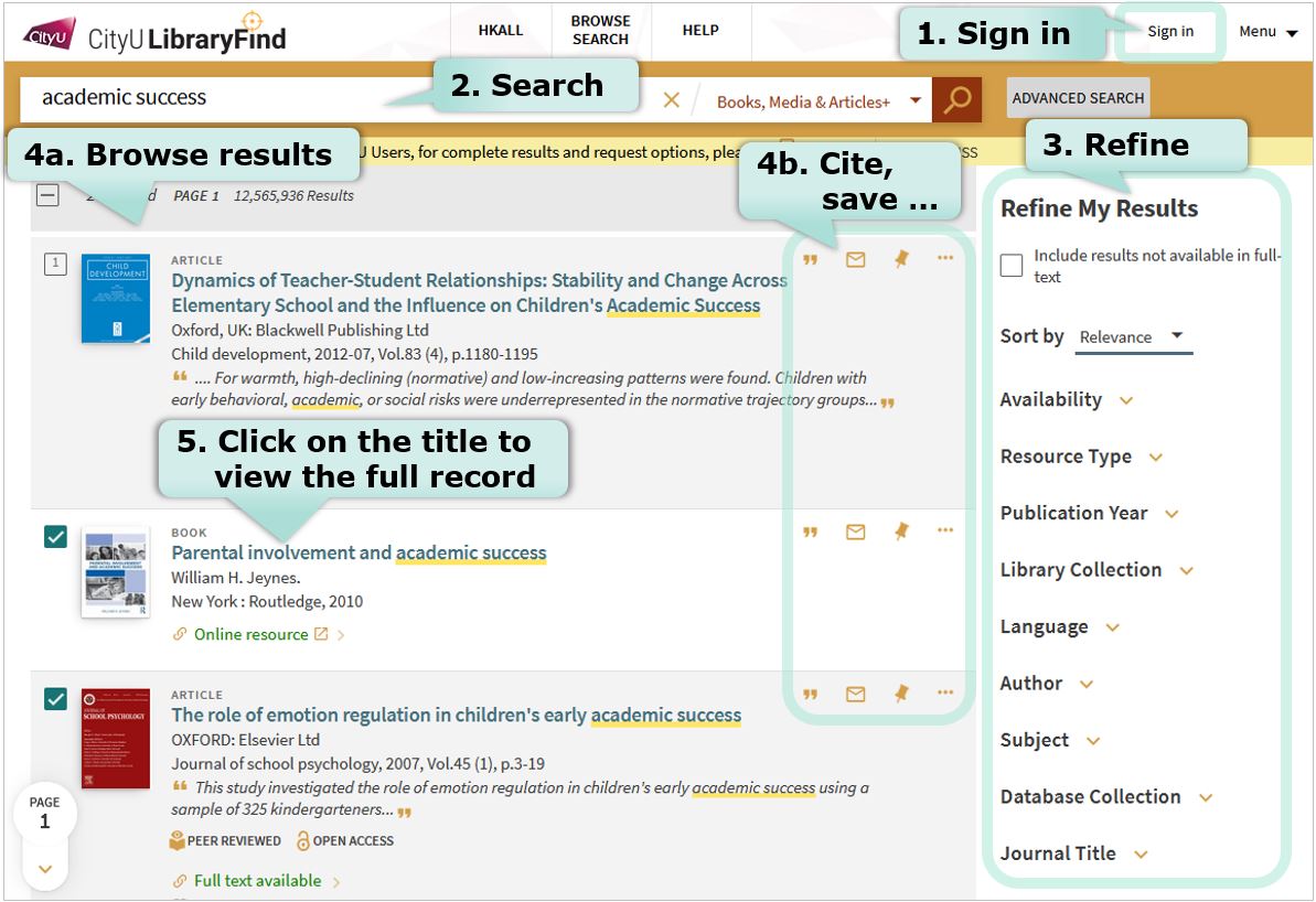 Getting Started Tips - CityU LibraryFind - Research Guides at City ...