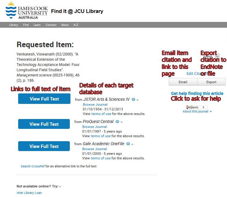 What do I do when Find It @ JCU Library isn't showing me the full text ...