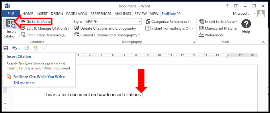 Insert citations - EndNote - Subject Guides at Northern Sydney Local ...