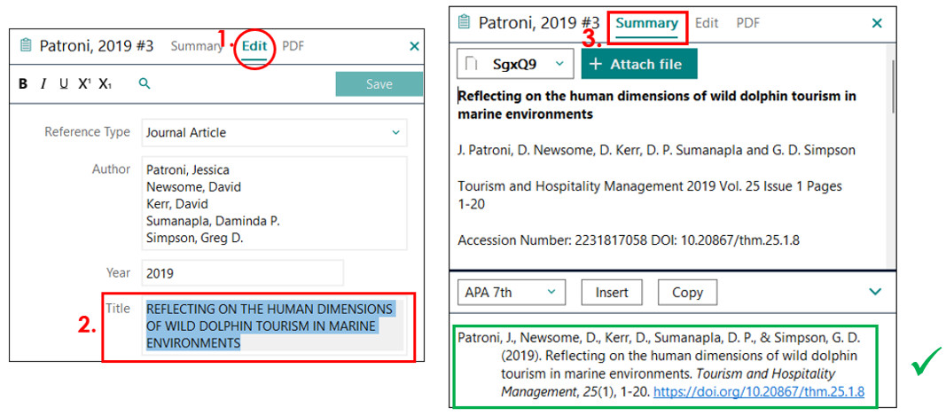 Editing a reference - EndNote Guide / APA Referencing Guide - SIT ...