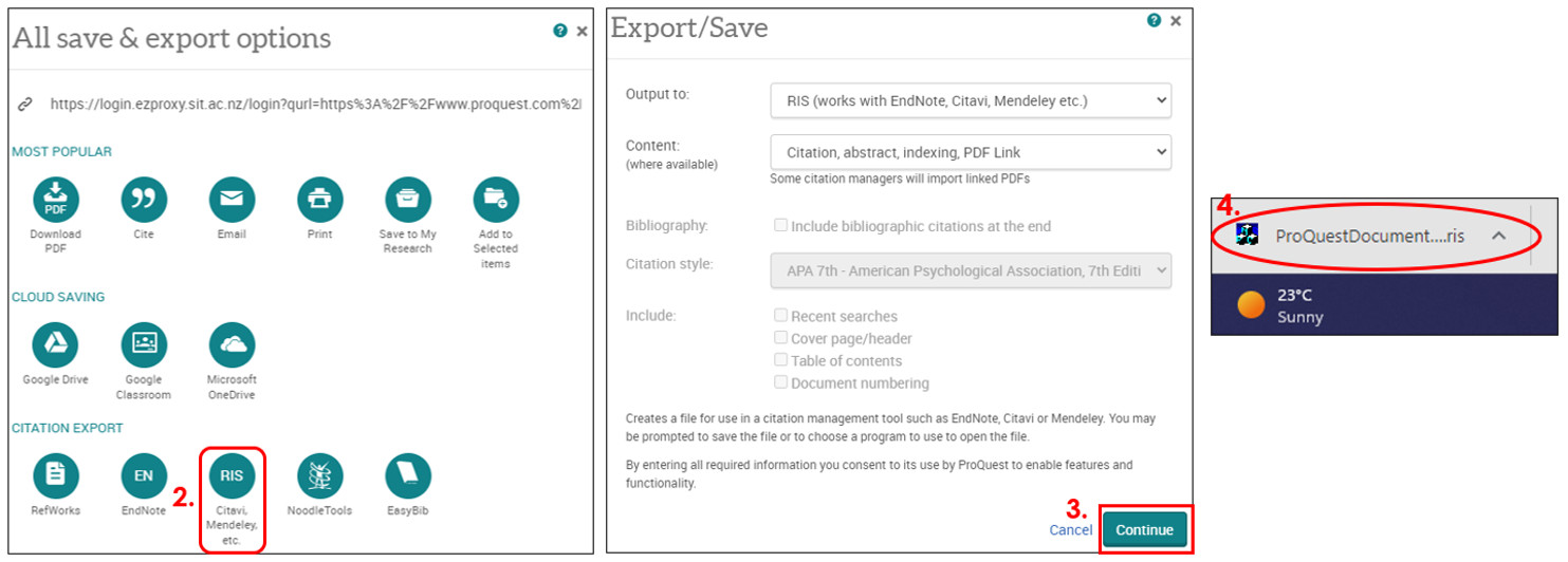 Exporting A Reference From Online Databases Endnote 2021 Guide Apa Referencing Guide Sit