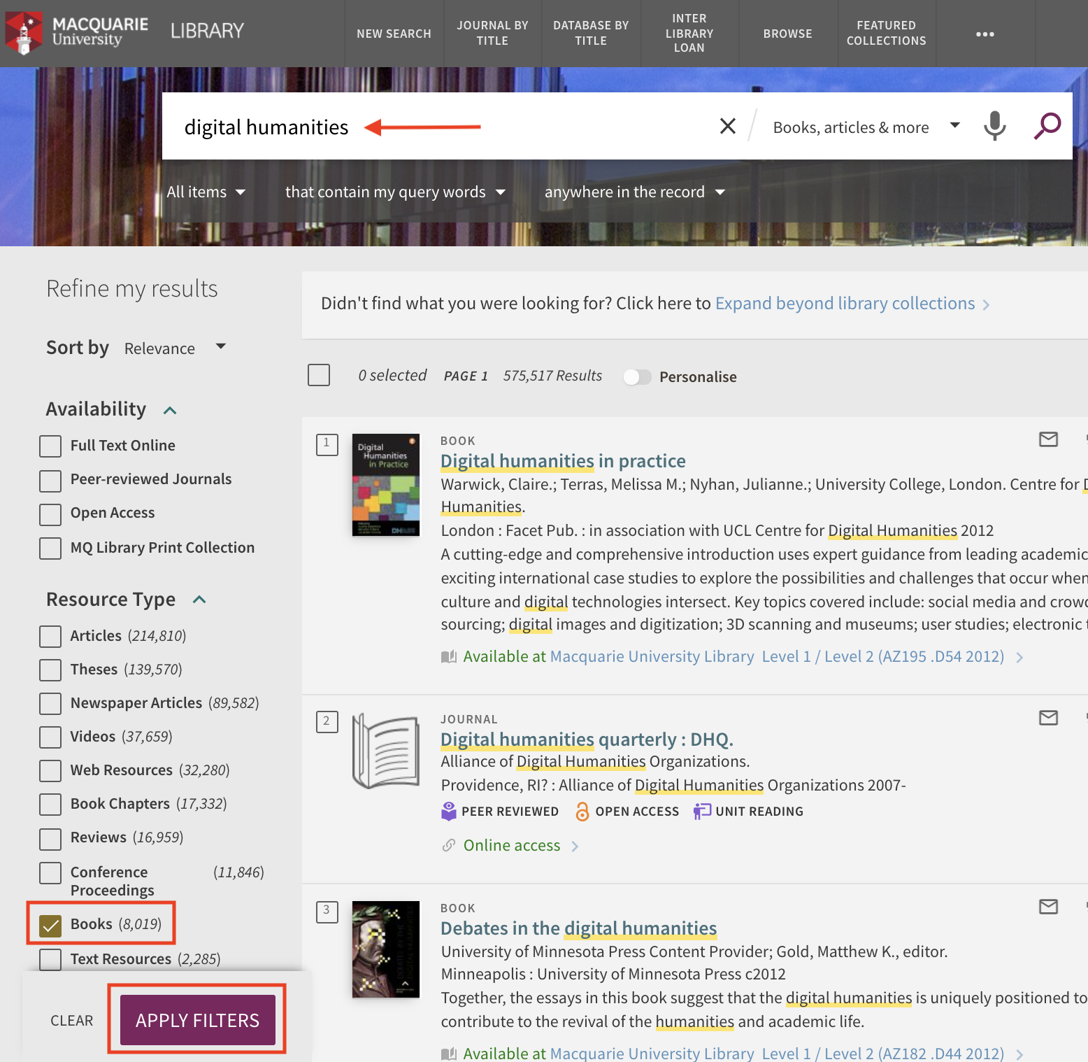 Searching - MultiSearch - Subject and Research Guides at Macquarie ...