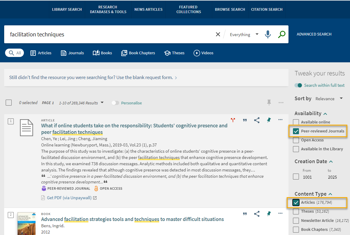 Journals - Search and find library resources - Library Research Guides ...